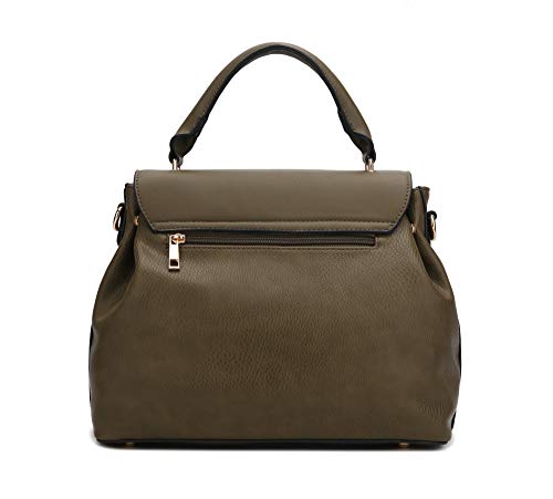 MKF Set Crossbody Satchel Bag for Women & Wristlet Wallet Purse β PU Leather Top Handle Tote β Shoulder Handbag Mustard