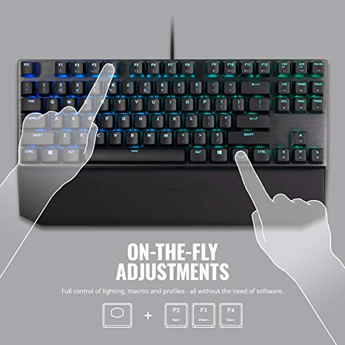 Cooler Master MK730 Tenkeyless Gaming Mechanical Keyboard with Red Switches, Cherry MX, RGB Per-Key Lighting and Removable Wrist Rest