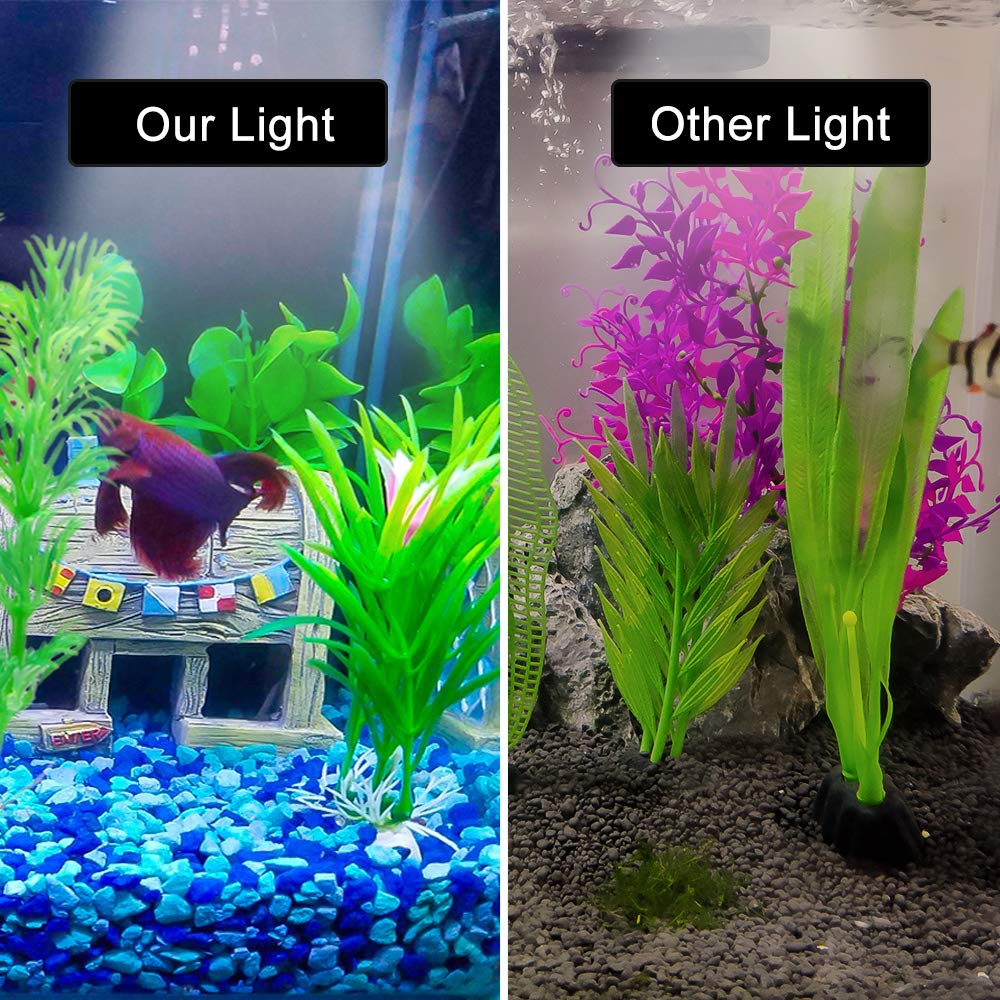Senzeal X5 Virgo 24 LED Aquarium Light 10W Clip-on Lamp Aquatic Plant Lighting for 10-15inch Fish Tank (Black)