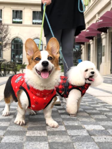 Macho Man Cold Weather Winter Dog Puppy Coat Harness Waterproof Windproof Warm Fleece Small Medium Large Dogs Holiday Pet Gift (Red Plaid, Large)