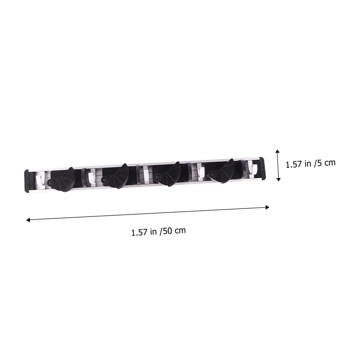 Housoutil Wall Hanging Hooks Alumimum Mop Rack Rail Rack Abs Heavy Metal Coat Hanger