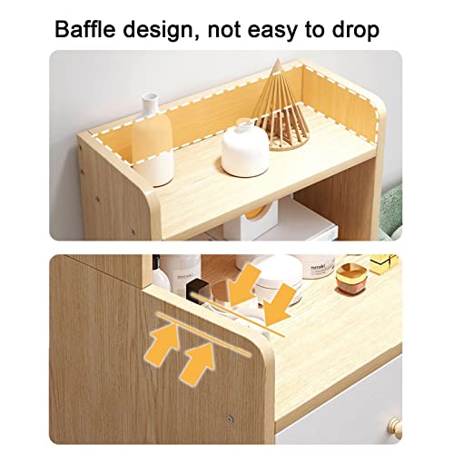 MKYOKO Night Stand, Side Table with Storage Drawer and Open Wood Shelf, Wooden Cabinet, Small Bookshelf Bookcase, Nightstands for Bedroom, Living Room, Dorm (Color : C)