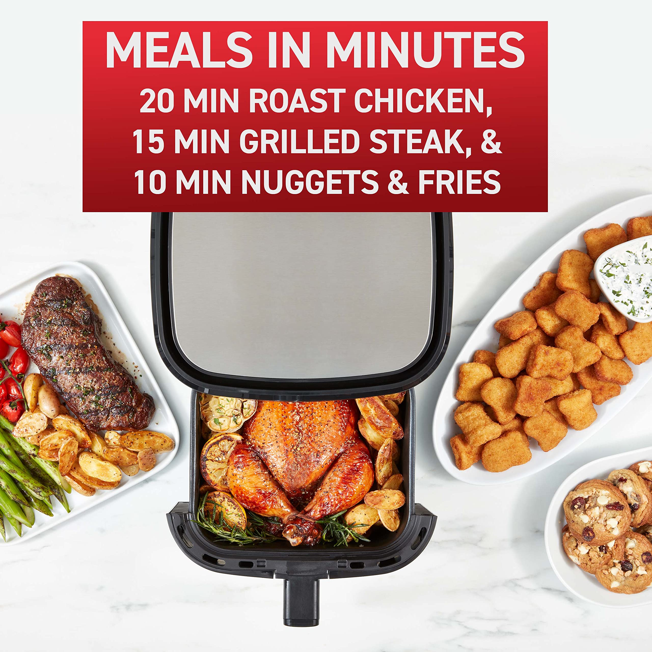 T-fal Air Fryer & Grill Combo Digital, 2-in-1, 4.4 Qrt, black