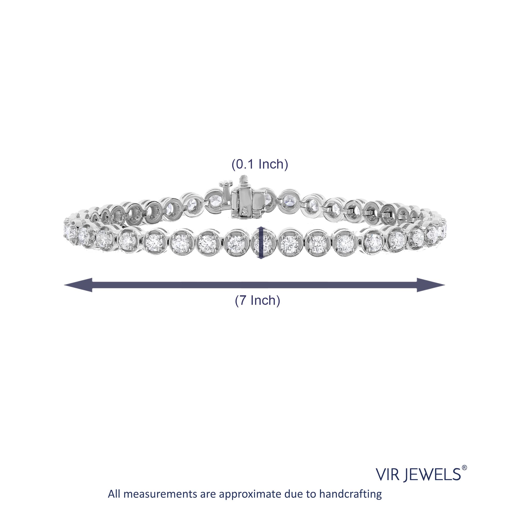 Vir Jewels 4 cttw IGI Certified SI2-I1 Clarity Diamond Bracelet 14K White Gold J-K 7 Inch