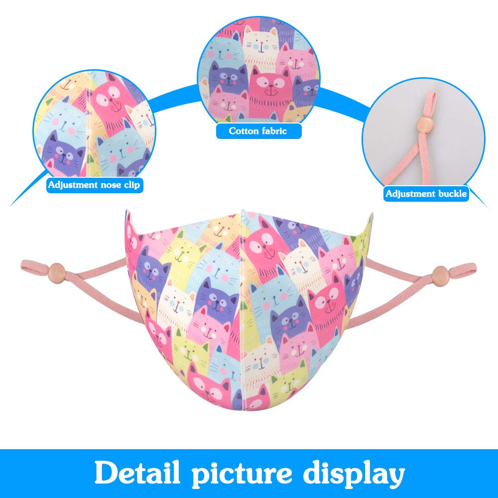 DECOMEN Kids Cloth Face Covering,Washable, Reusable, Multi Pack,UV Protection for Outdoor Activities