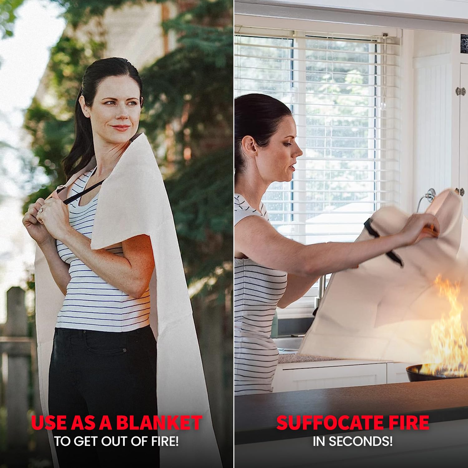 Prepared Hero Emergency Fire Blanket - 2 Pack - Fire Suppression Blanket for Kitchen, 40β x 40β Fire Blanket for Home, Fiberglass Fire Blanket