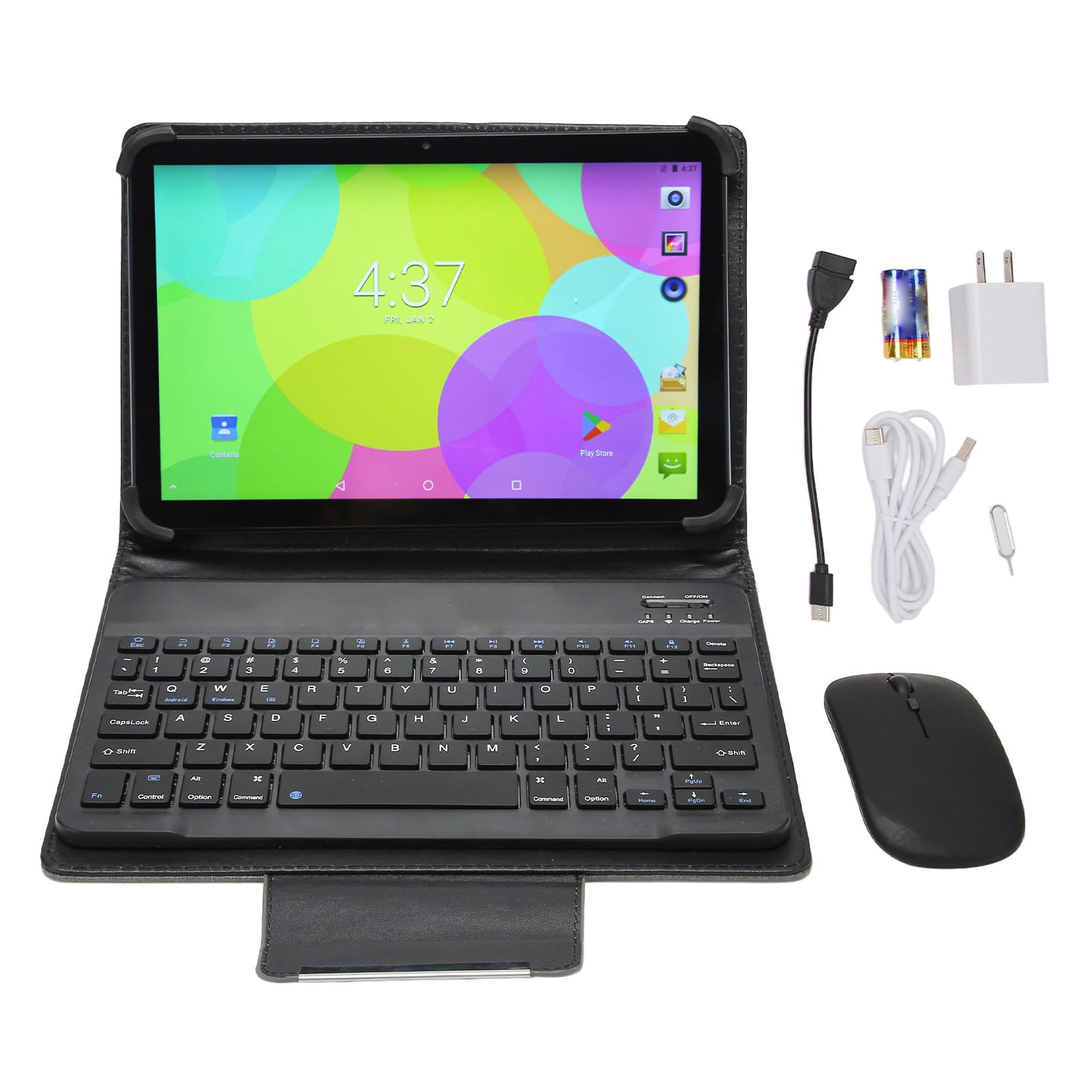 DAUERHAFT 2 in 1 Tablet, Business Tablet Aluminium Alloy 5G WiFi 4G LTE 8GB 256GB Memory Octa Core CPU with Mouse Keyboard for Travel (US Plug)