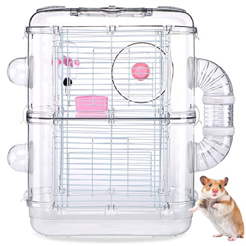 MLOHASING Hamster Cages and Habitats,Rat Cage with Hamster Accessories Including Hamster Ball,Food Dish, Water Bottle,Small Animal Cage and Playpen