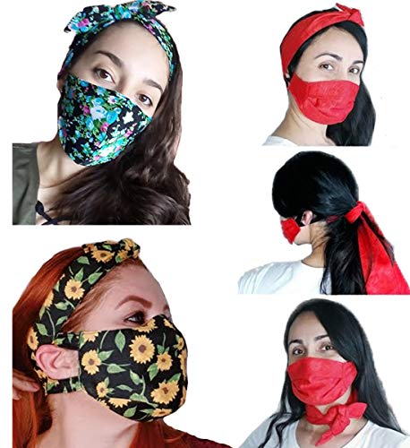 Decorative Masks Neck Gaiter Face Kids Mask Headband Bandana for Women Christmas Breathable Reusable Washable Face Cover Blue Pattern