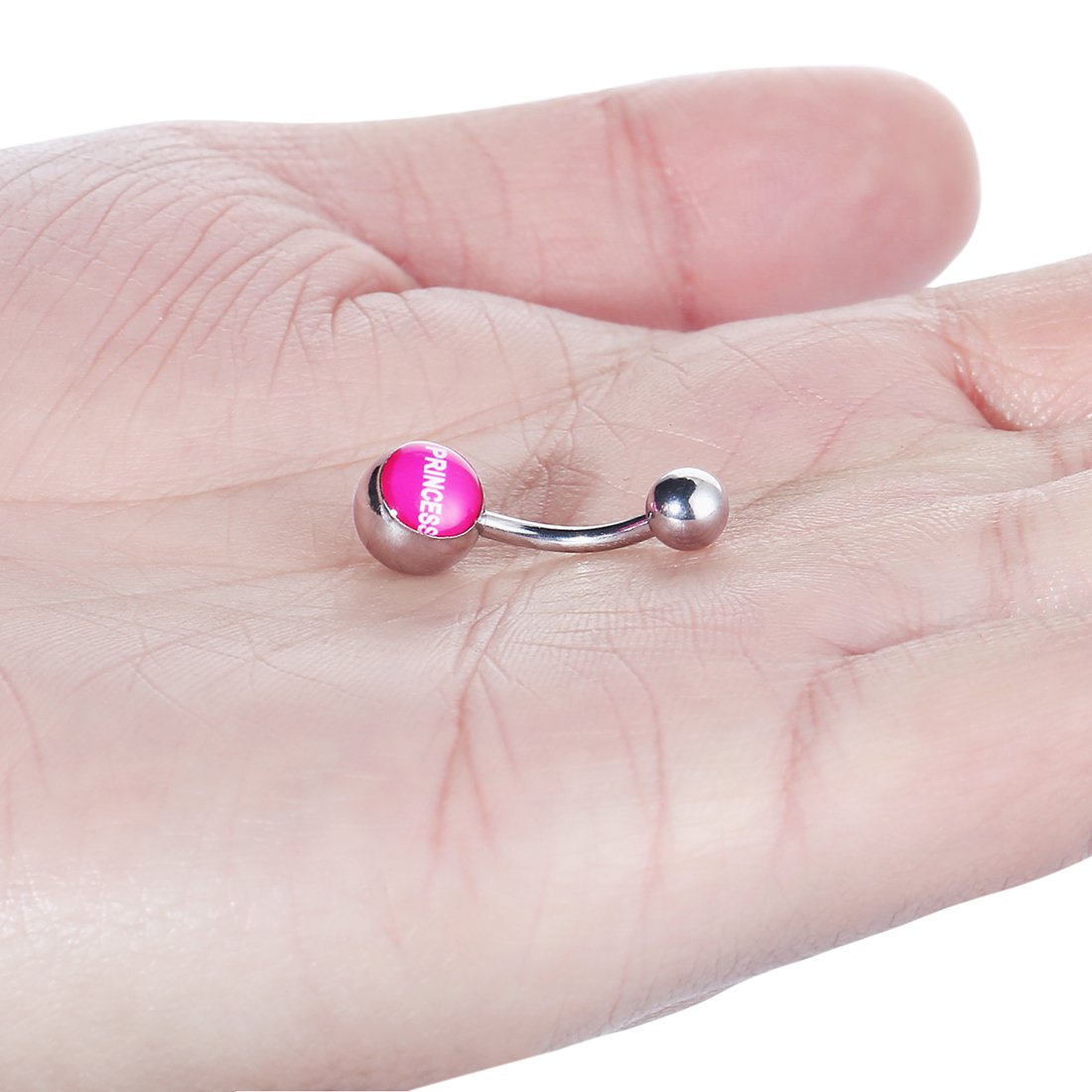 COTTVOTT Naughty Belly Button Rings with Letters Navel Piercings Body Jewelry (mix different letters 10pcs)