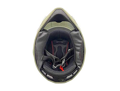 MMG Helmet Dual Sport Off Road Motorcycle Dirt Bike ATV - FlipUp Visor - Model 23 (Large, Green)