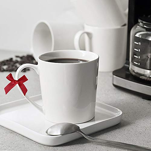 DOWAN Large Coffee Mugs Set, 18 OZ White Coffee Mug Set of 6, Ceramic Mugs with Large Handle for Coffee Tea Cocoa, Dishwasher Safe, Chip-free, DIY Paint, Ideal Gift for Morning, Party