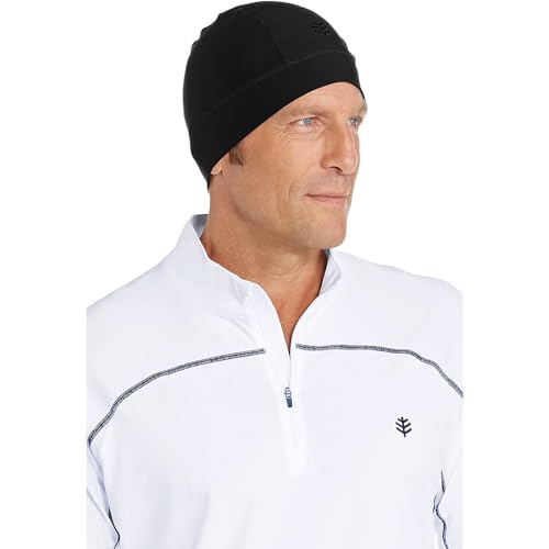 Coolibar UPF 50+ Unisex Aqua Sun Skully Cap - Sun Protective (One Size- Black)