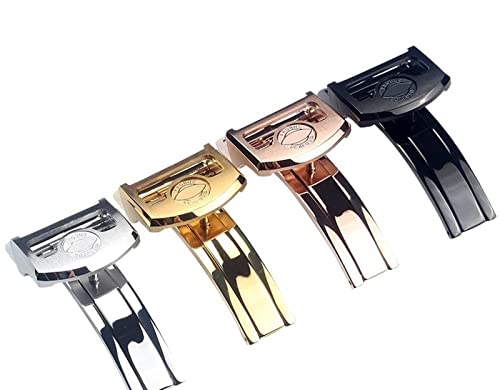 EEOMOiK for IWC Strap Buckle 316L Stainless Steel Folding Buckle 18mm (Color : Rose Gold)