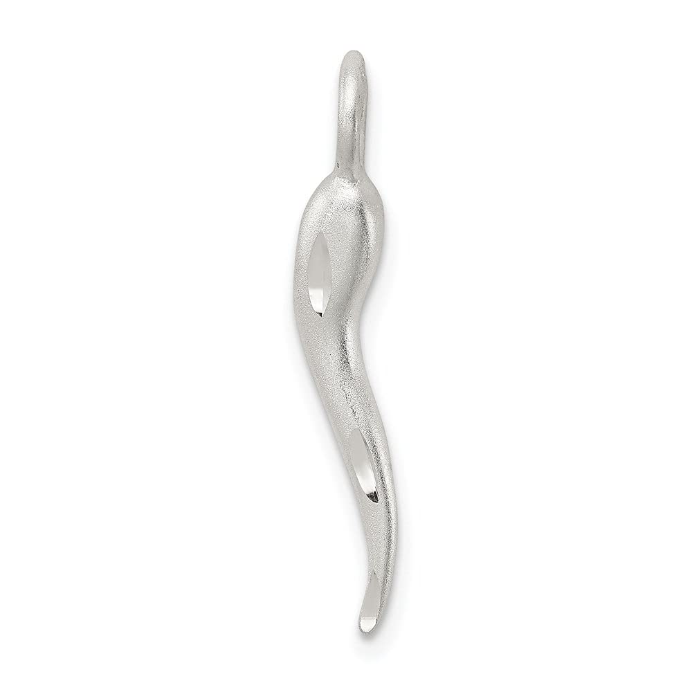 Diamond2Deal 925 Sterling Silver Italian Horn Pendant, for Women (L- 26 mm, W- 4 mm)