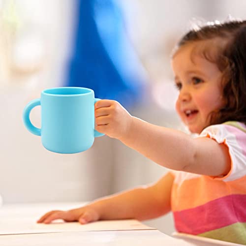 TQONEP Silicone Toddler Cup for Babies,5oz Silicone Training Cup for Infants 2 Handles, Easy Grip Handles Toddler Learning Cup Applicable for Baby Over 6 Months +(Pink+Deep Pink