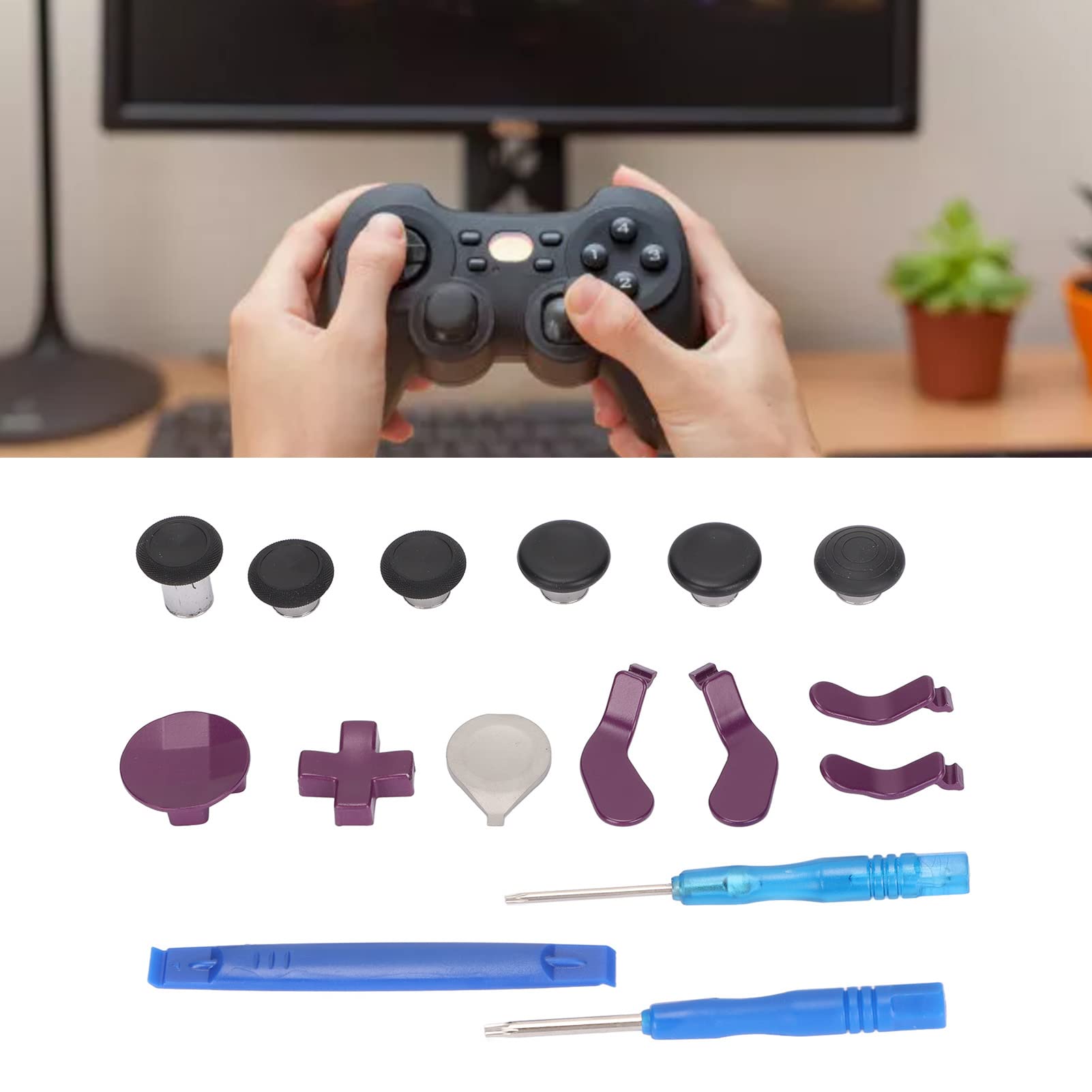 Gaming Accessory Replacement, Stainless Steel Electroplating Gaming Accessory Replacement Parts for Game Controller