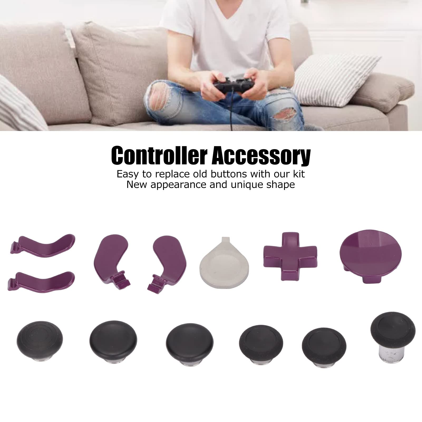 Gaming Accessory Replacement Parts, Gaming Accessory Replacement Multifunction Stainless Steel Removable for Game Controller