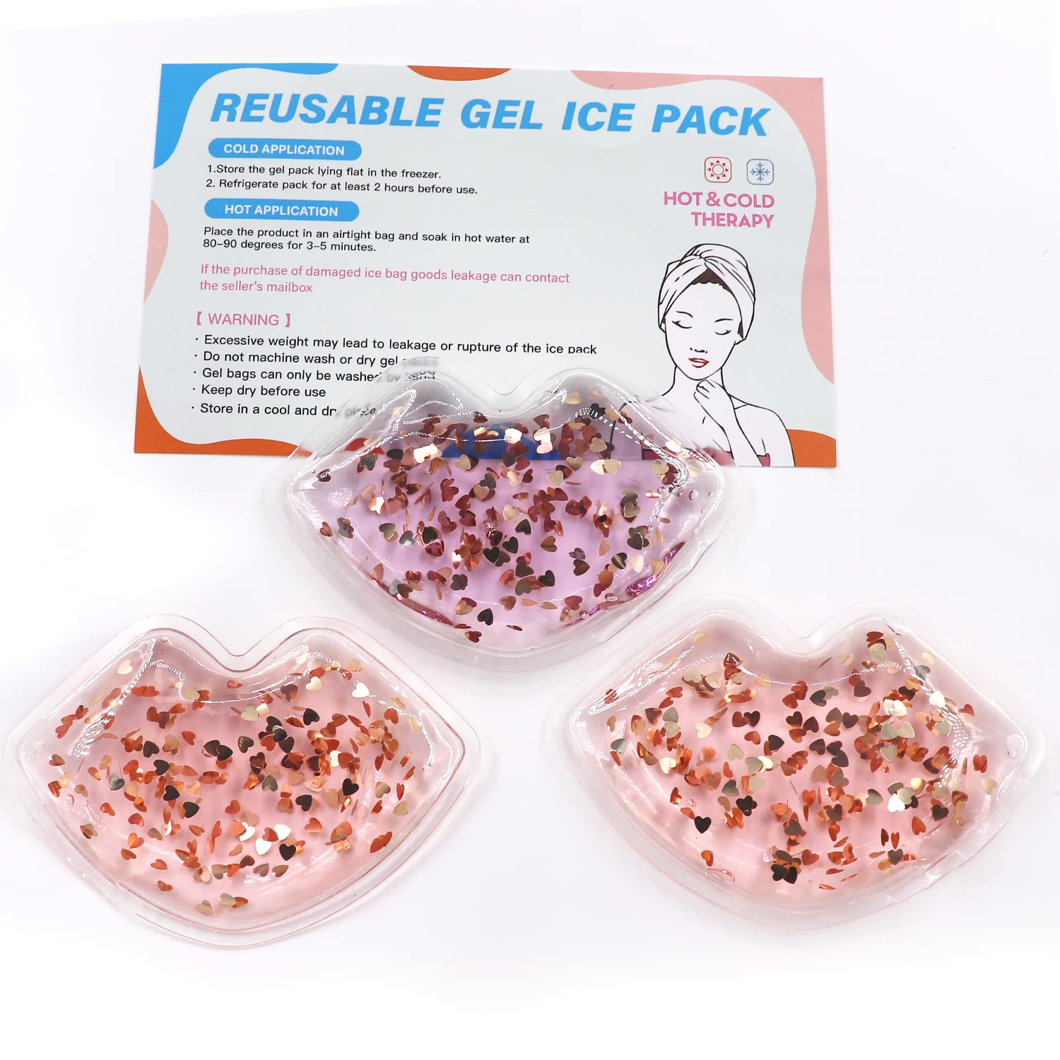 Lip ice Bag, Lip ice Pack, Lips Cold Compress, Lip pain relief ice pack, Reduce Lip Pain and Swelling, Lip care ice pack after surgery(3 Pcs)