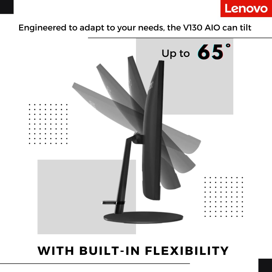Lenovo V130 All-in-One Business Desktop, 19.5” HD+ Display, Intel Celeron J4025, 16GB RAM, 512GB PCIe SSD, DVD-RW, Wi-Fi, Webcam, HDMI, Wired Keyboard & Mouse, Windows 11 Pro