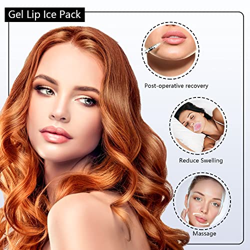 Lip Ice Pack, Mini Small Gel Ice Pack for Lip Filler After Care,Lip Shape Ice Bag for Cosmetic, Lip Cold Pack Minimize Swelling Bruising,5 Count (Heart) (Star) (Star) (Shiny)