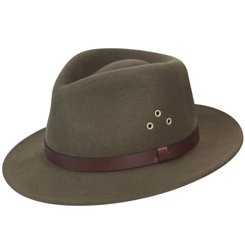 Country Gentleman Dickens GentleFelt Fedora Khaki, Large
