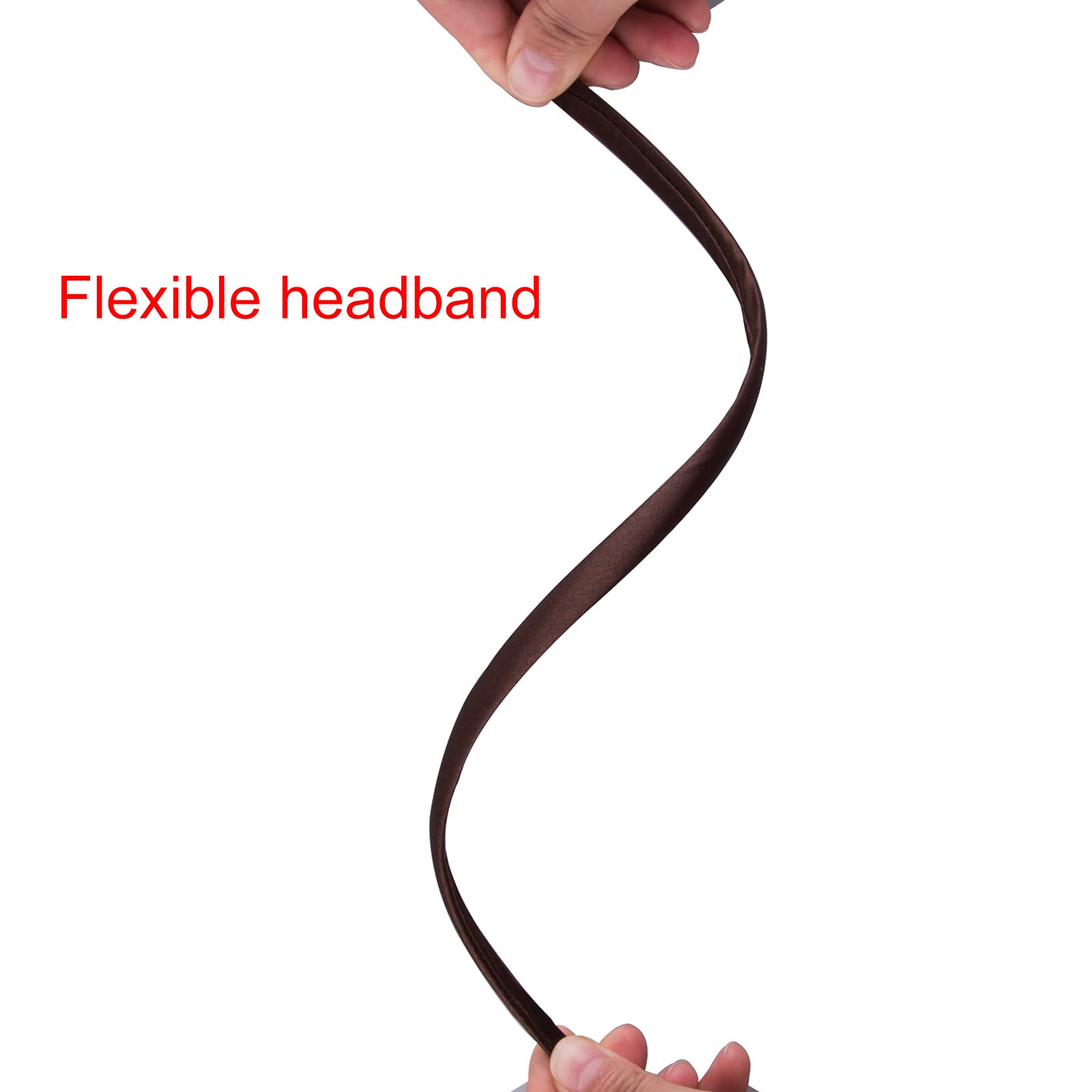 Duufin 60 Pieces Satin Headbands for Girls Headbands 1cm Satin Covered Plain Headband Colorful DIY Headband, 30 Colors