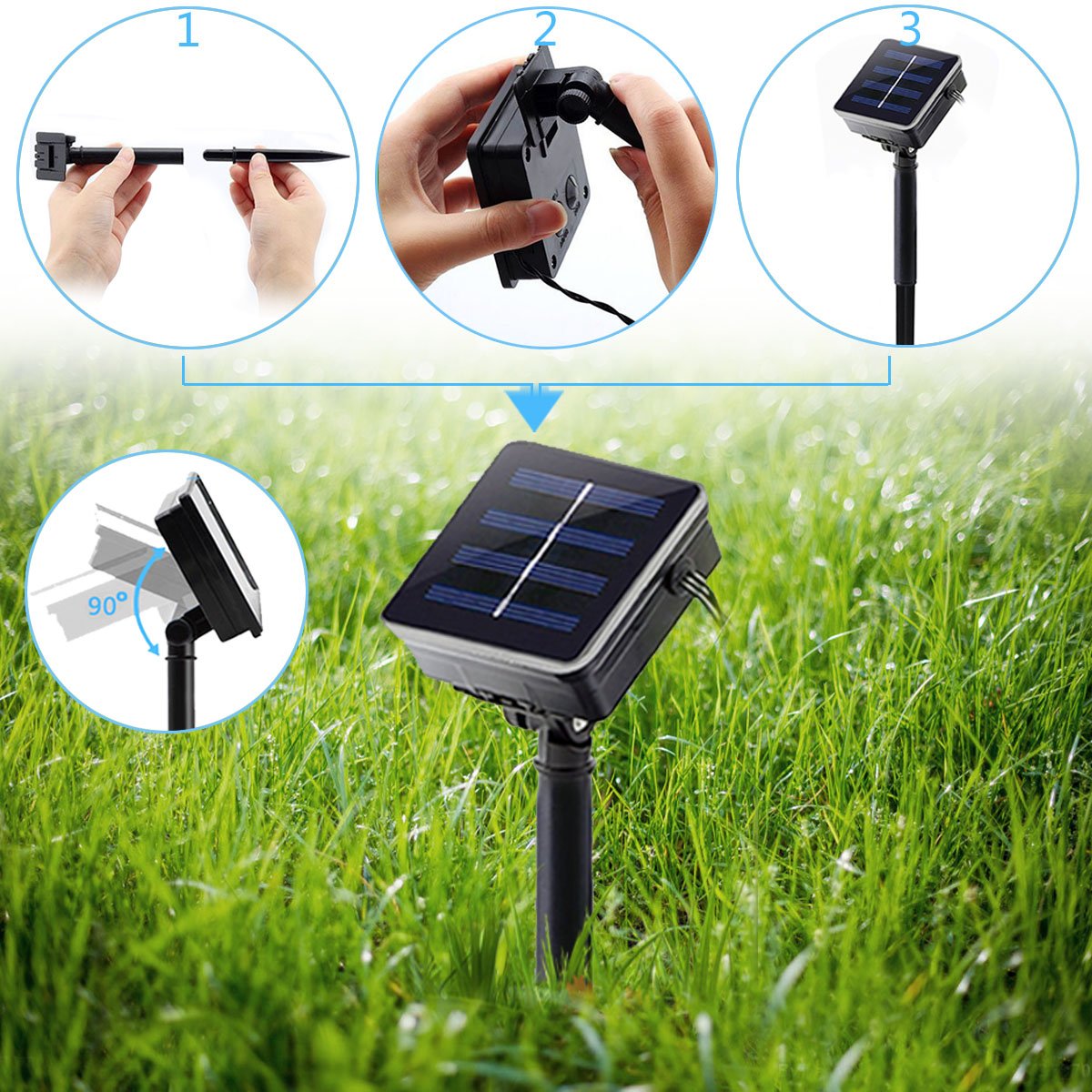 VMANOO Solar String Lights Outdoor String Lights 200 LED 72FT Solar Christmas Lights, 8 Modes Solar Lights Oudoor Waterproof for Tree Patio Yard Garden Christmas Parties Decoration, Warm White