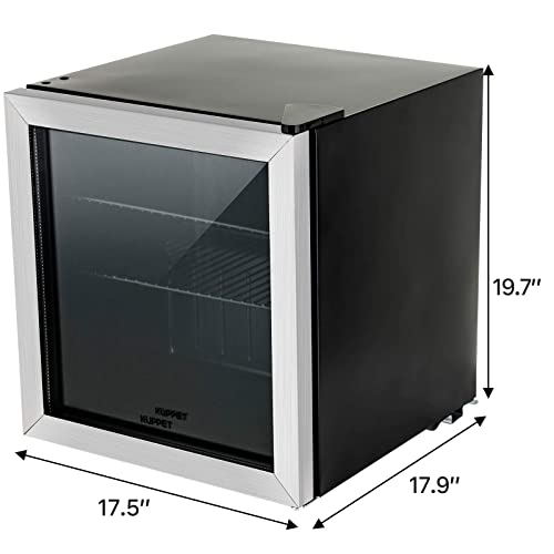TABU 70 Can Beverage Refrigerator,Mini Fridge with Glass Door, Beverage Cooler for Beer Soda or Wine, Ideal for Home, Office or Bar (1.6 Cu.Ft)