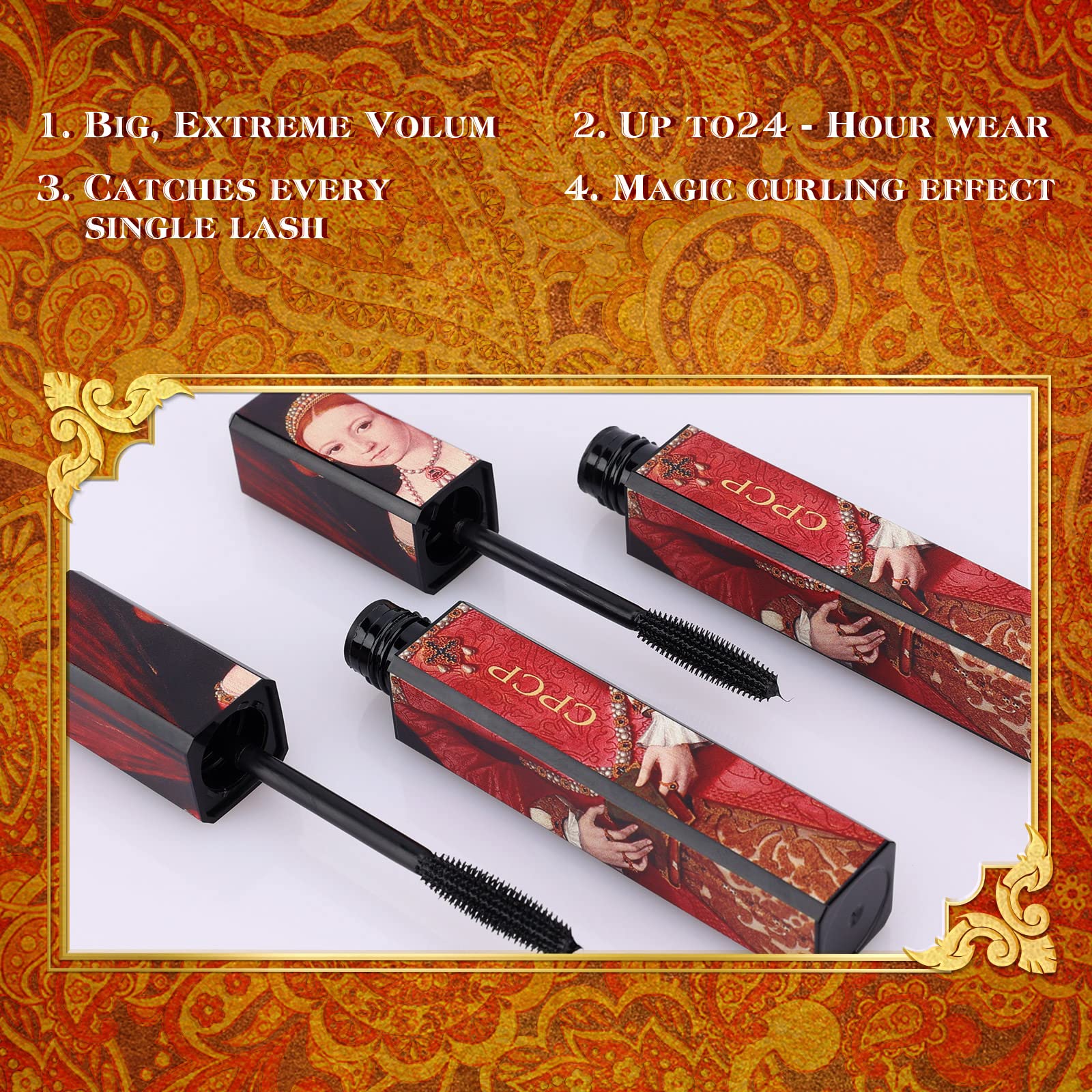 Princess Isabella Mascara, HOFASON 4D Silk Fiber Lash Mascara Waterproof Long Lasting Makeup, Natural Extension Mascara Black Volume and Length, Thick Thickening and Lengthening Voluminous Eyelashes