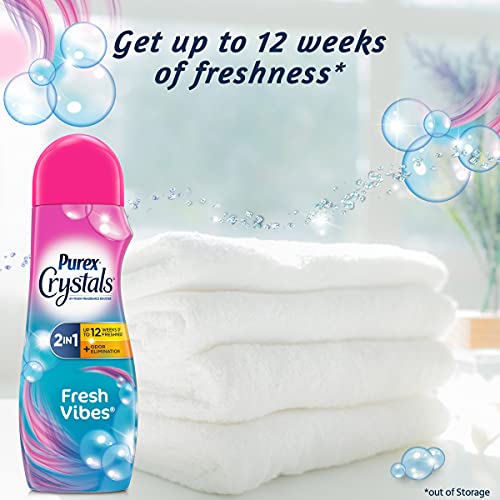 Purex 4-in-1 Laundry Detergent Pacs, Mountain Breeze, 70 Count + Purex Crystals in-Wash Fragrance and Scent Booster, Fresh Vibes, 21 Ounce, 4 Count