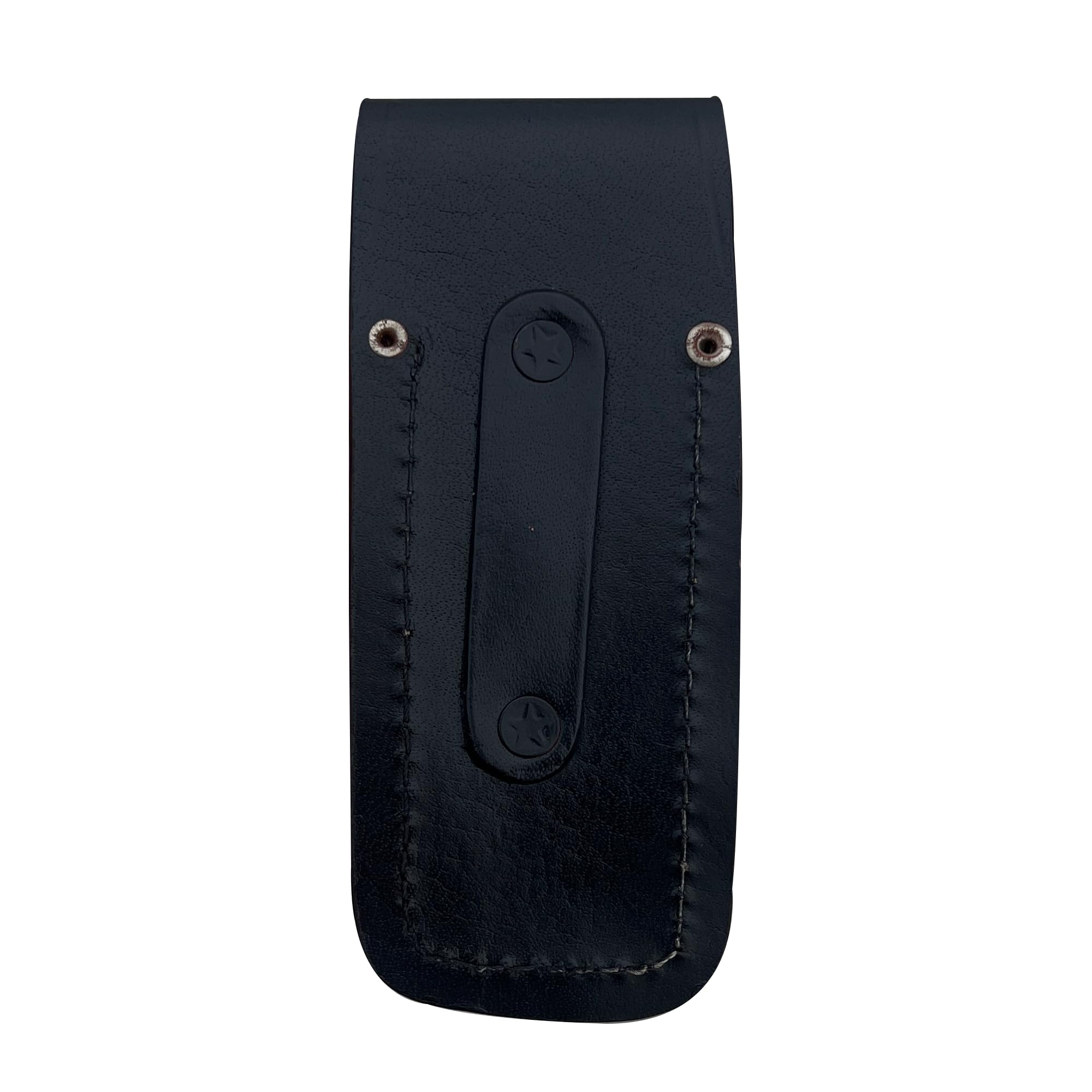 LEATHUX Leather Knife Sheath for Belt, Handmade 5.5” Folding Knife Buck 112 & Buck 110 Sheath, Pocket Knife Holster, Black