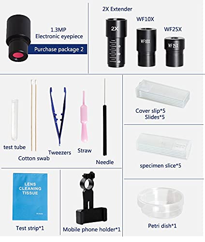 LIRUXUN Zoom 2000x Biological Microscope monocular Student Laboratory Lab Education LED USB