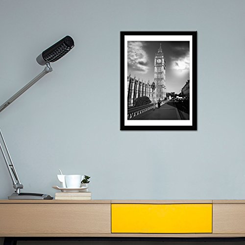 Soonrada 12x16 Frame Black Picture Frames to Display 11x14 Documents with Mats 12 x 16 Black Real Wood Photo Frame Wall Art for Office Living Room Wall Decor