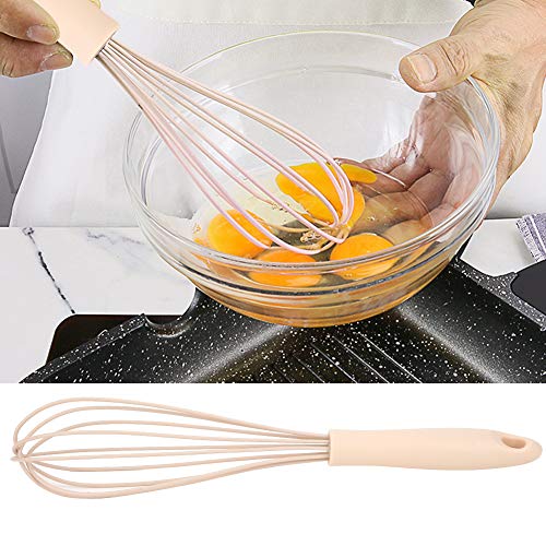 Egg Beater, Silicone Whisk, Whisks for Cooking, Egg Whisk, Mini Silicone Manual Egg Beater Stirring Frother Mixer Blender Kitchen Cooking Utensils Pink