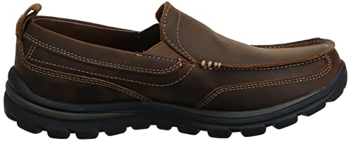 Skechers USA Men's Relaxed Fit Memory Foam Superior Gains Slip-On,15 M US,Dark Brown