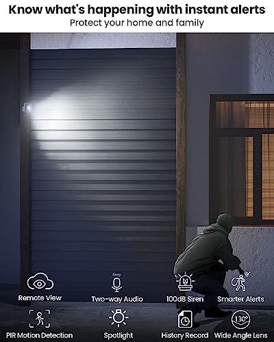 MUBVIEW Security Cameras Wireless Outdoor - 2 Pack Outdoor Camera Wireless 2K Battery Powered Security Camera Outdoor & Indoor, WiFi Home Camera with Spotlight/Siren/AI Motion Detection/2-Way Talk