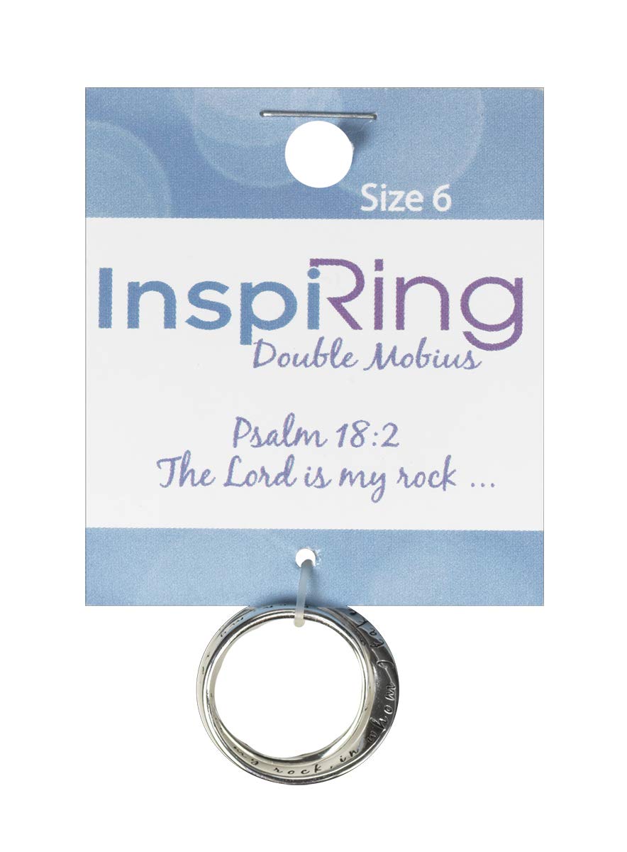 Dicksons Psalms 18:2 Inspirational Women's Double Mobius Silver-Plated Fashion Ring, Size 6
