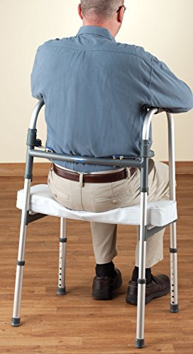 Walker Rest Seat- Attachable Seat for Folding Walker Supports up to 250 lbs. 25" L x 8" W x 2 1/2" H