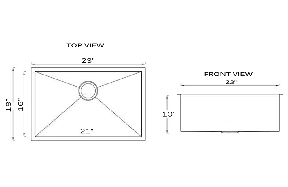 Nantucket Sinks SR2318 23-Inch Small Radius Rectangle Stainless Steel Undermount Kitchen Sink