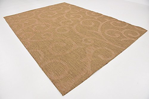 Unique Loom Outdoor Botanical Collection Area Rug - Vine (8' x 11' 4" Rectangle, Brown/ Beige)