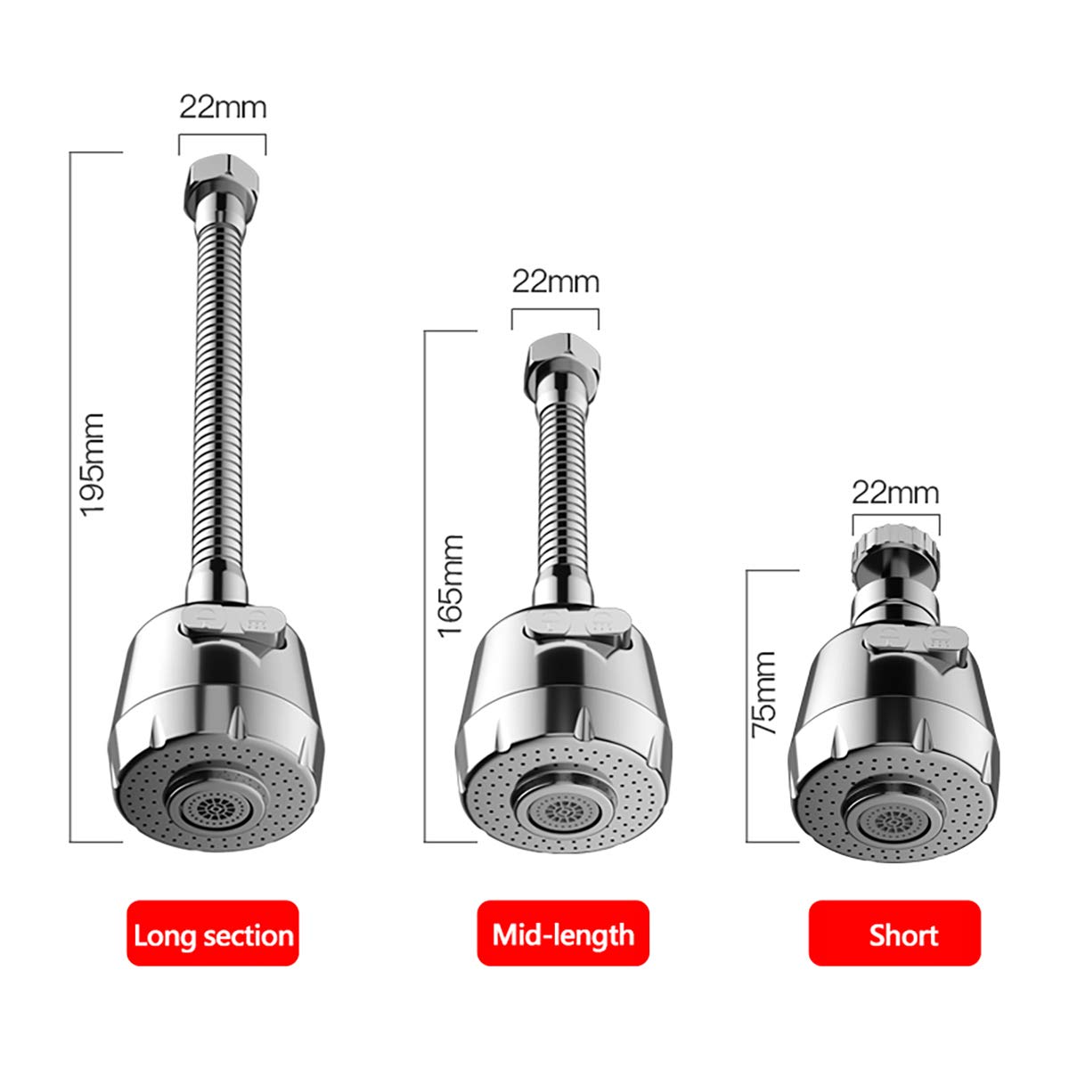 ECYC 360 Rotatable Bent Water Saving Tap Aerator Diffuser Faucet Nozzle Filter Water Swivel Head Kitchen Faucet Adapter Bubbler