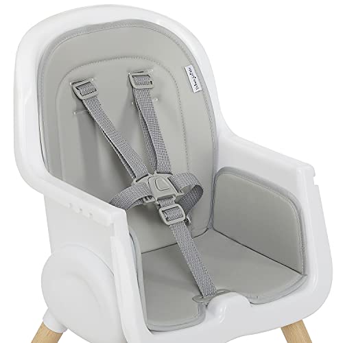 Dream on Me Lulu 2-in-1 Convertible Highchair in Light Grey | Compact High Chair | Lightweight | Portable