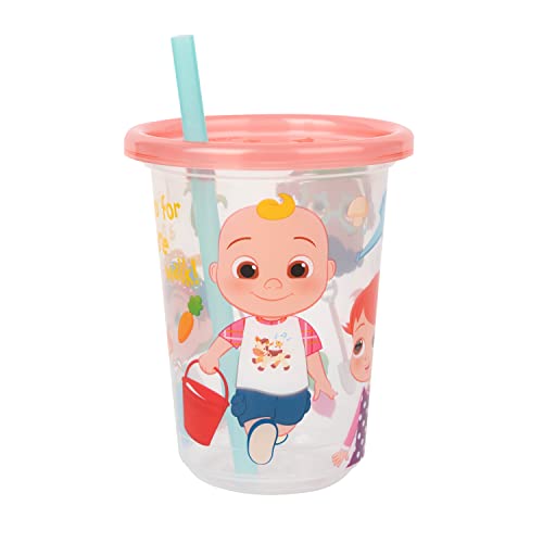 Take & Toss CoComelon Toddler Straw Sippy Cups β Toddler Cups with Lid and Removable Straw β Baby Essentials β 10 Oz β 8 Count