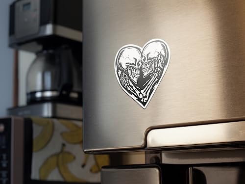 Skull Love Refrigerator Magnet | UV Printed 4-Inch Kitchen Decor Accessory Featuring Stunning Design | CSM258