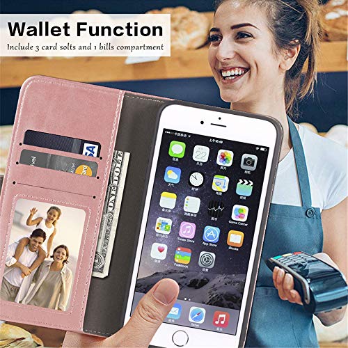 Shantime for Infinix Note 30 Pro 4G Case, Leather Wallet Case with Cash & Card Slots Soft TPU Back Cover Magnet Flip Case for Infinix Note 30 Pro 4G (6.78โ) Rosegold