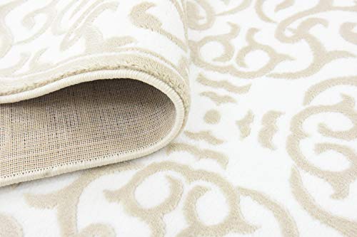 Unique Loom Rushmore Collection Area Rug - Johnson (5' 1" x 8' Rectangle, Snow White/ Beige)