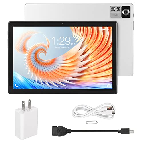 DAUZ HD Tablet, 10.1in Tablet 5.0 USB C Charging Port 100‑240V Octa Core Front 800W Rear 1600W for Elderly for School for Office (US Plug)
