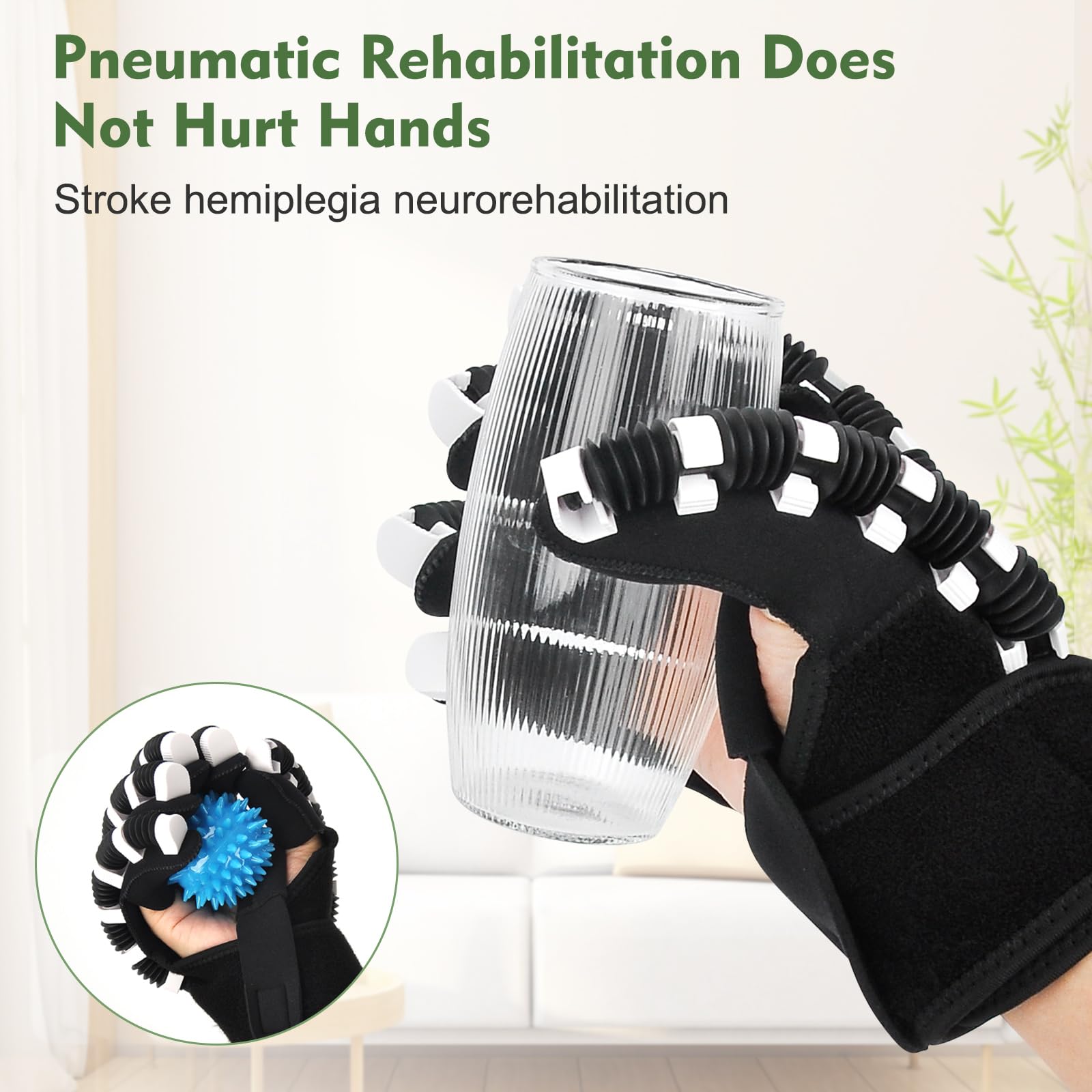 Relassy Rehabilitation Equipment, Rehabilitation Robot Gloves With Strength Adjustment With Stree Workout Modes