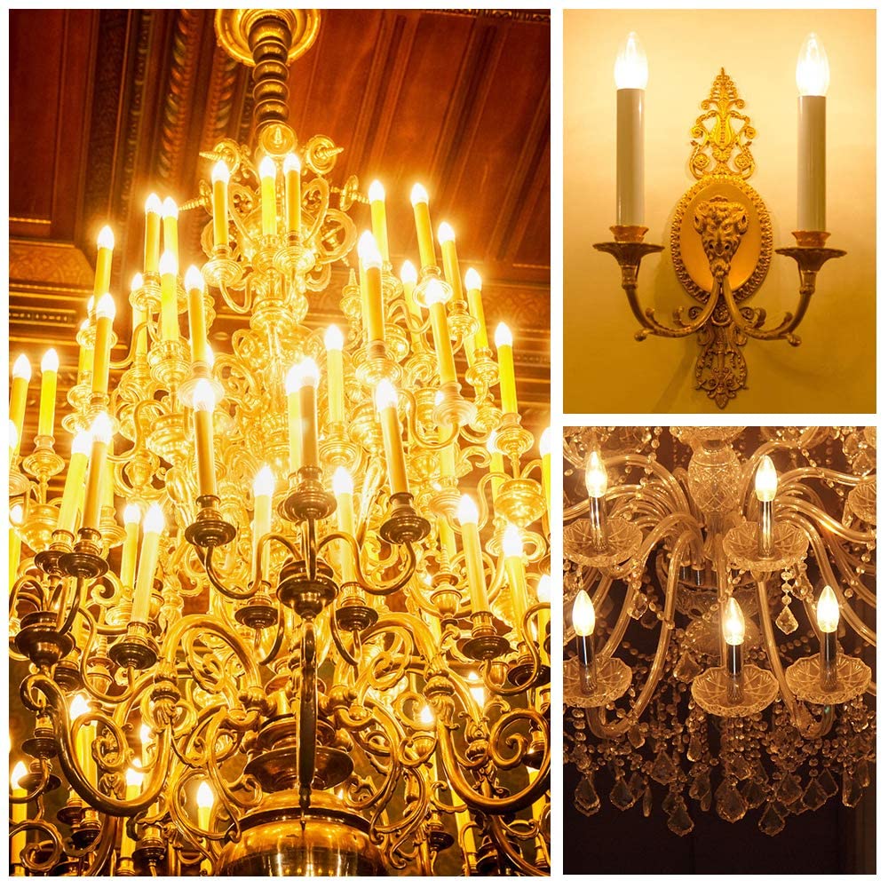E ENERGETIC LIGHTING LED Chandelier Bulbs 60 watt, Dimmable B10 LED Candelabra Bulb, Daylight 5000K, E12 Candle Light Bulbs, UL Listed, 8 Pack
